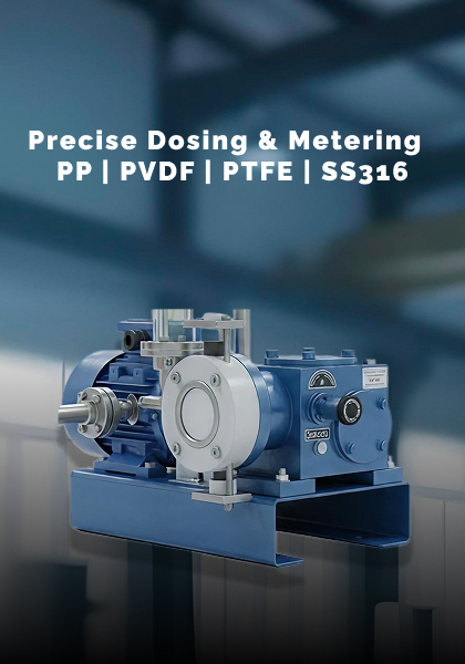 Dosing & Metering Pumps PP, PVDF, TEFLON & SS316 (CF8M)